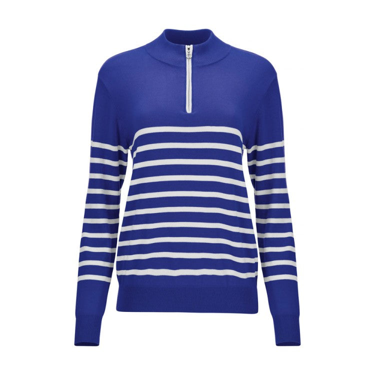 JRB Stripe Sweater (1/4 zipped) - Blue – Suitably Sporty