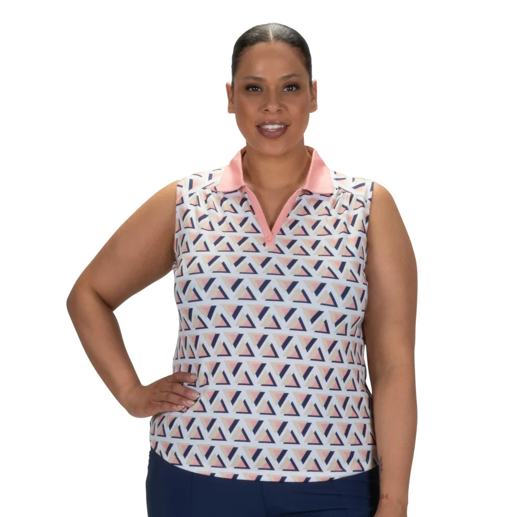 Nancy Lopez Yuma sleeveless polo - Quartz multi – Suitably Sporty