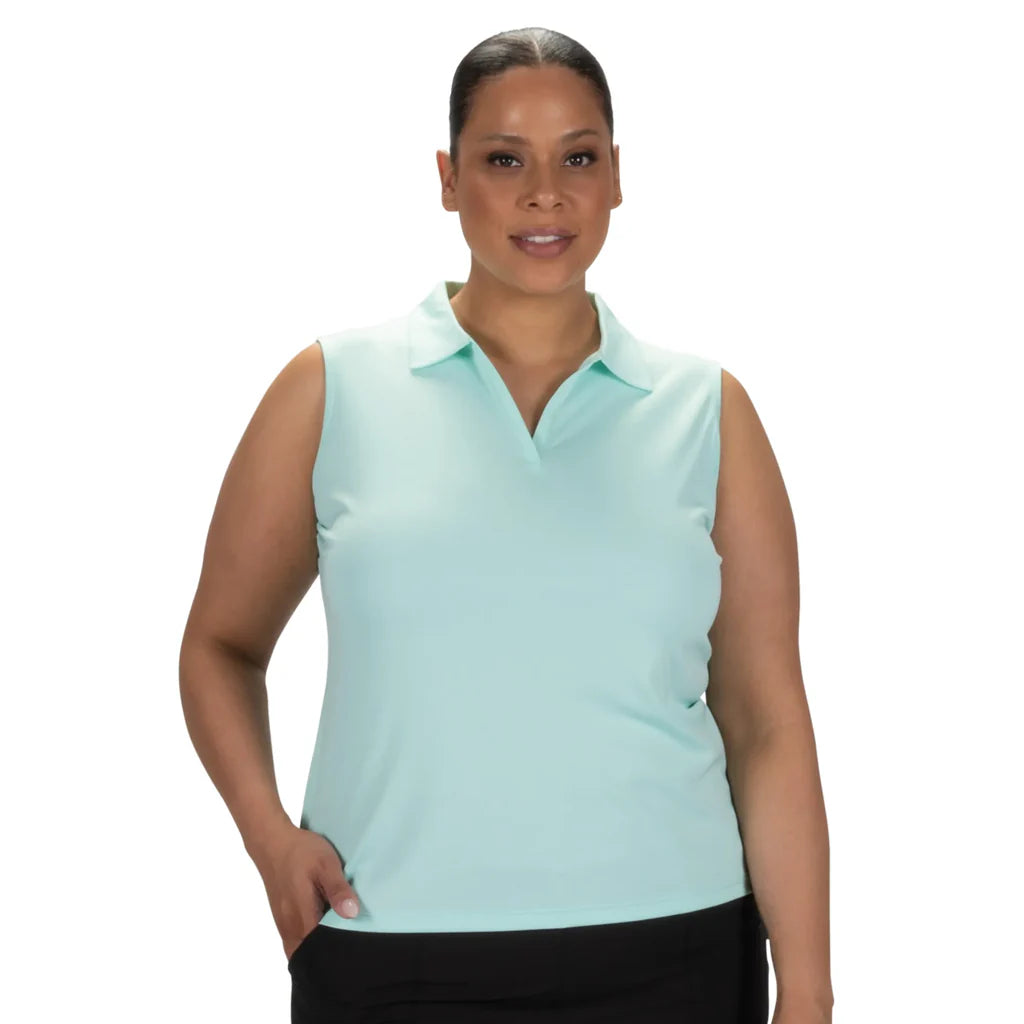 Nancy Lopez Legacy Sleeveless Polo - Aqua – Suitably Sporty
